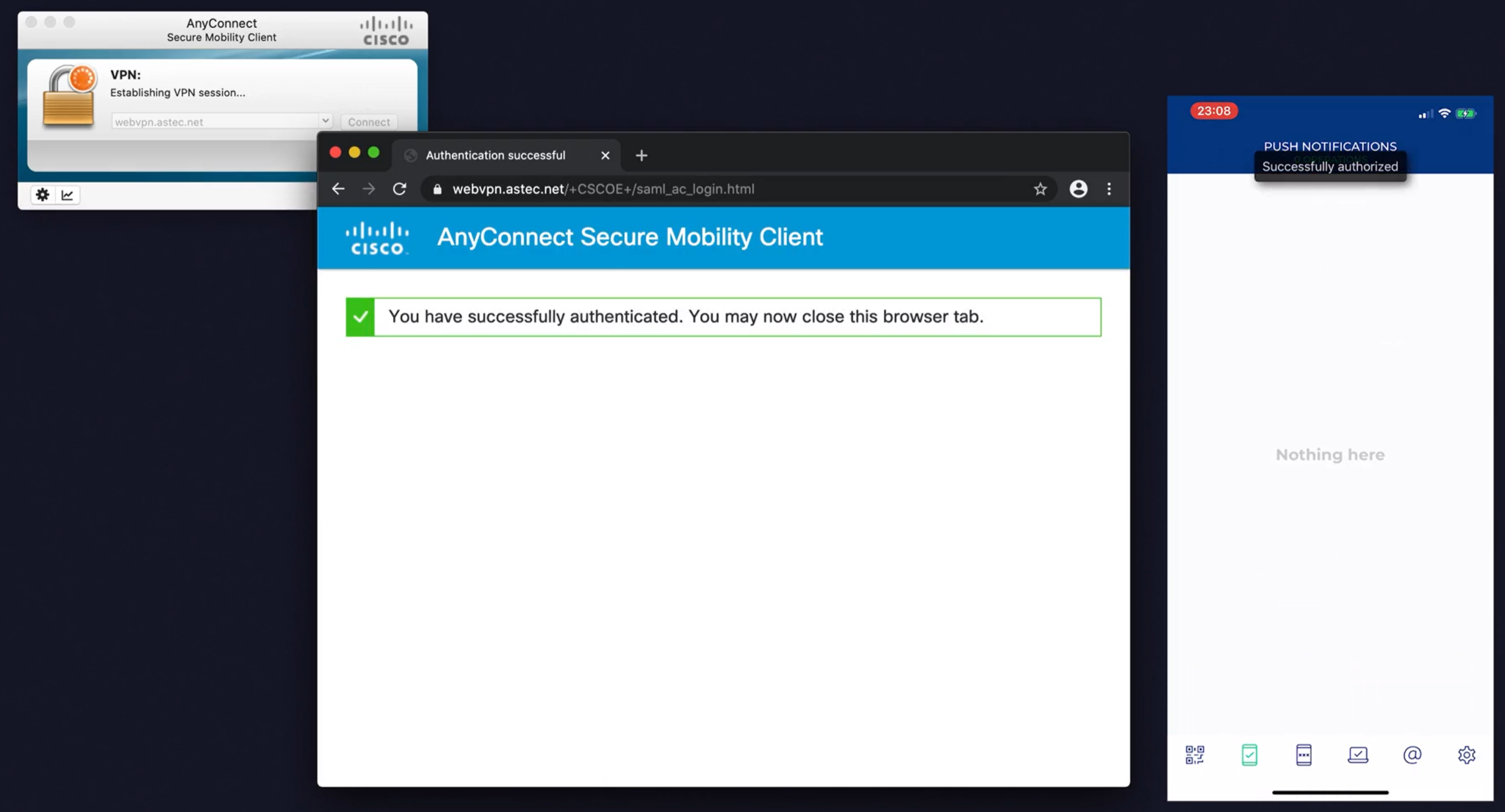 Example Of Mfa Login To Cisco Anyconnect Rublon User Guide