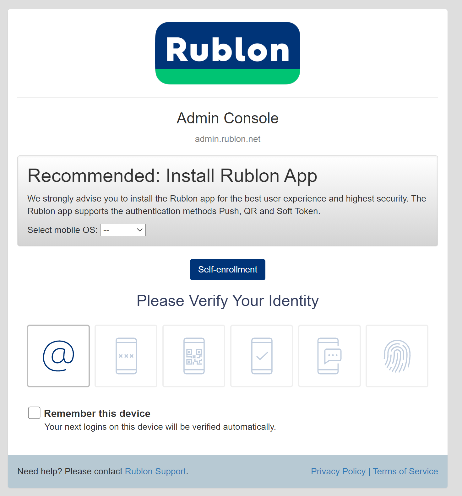 Phone Enrollment Multi Factor Authentication Rublon User Guide