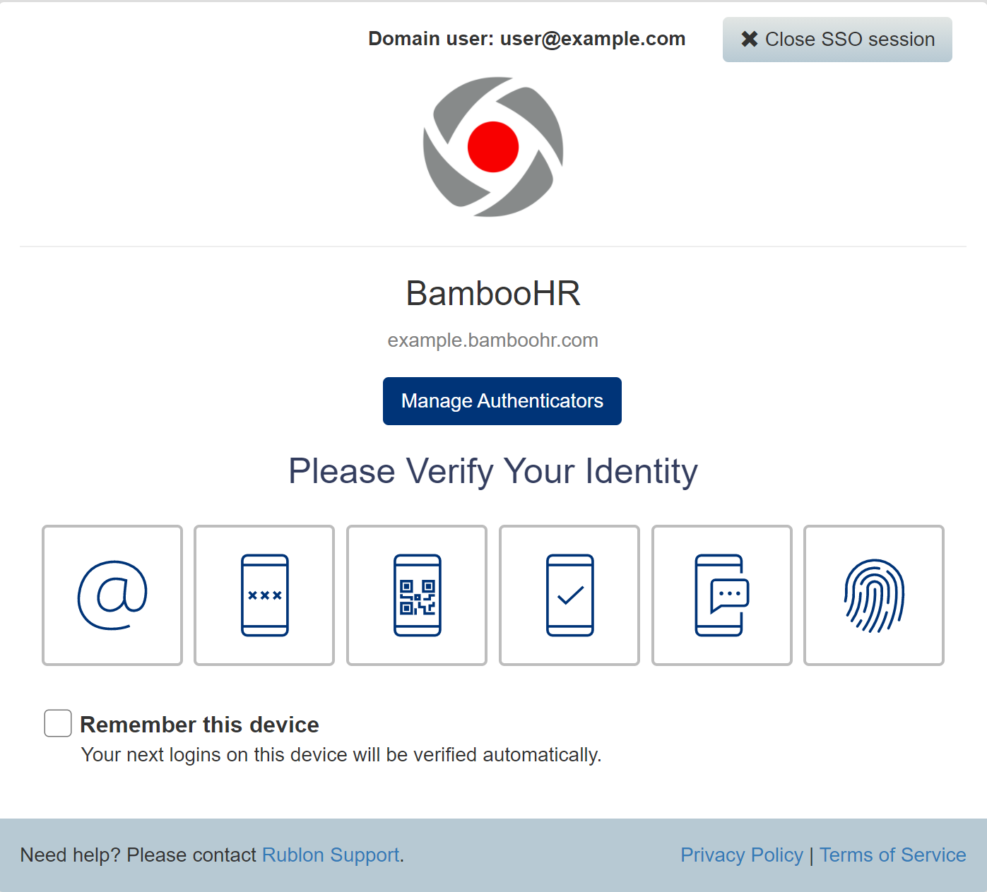 Multi-Factor Authentication (MFA/2FA) for BambooHR - Rublon