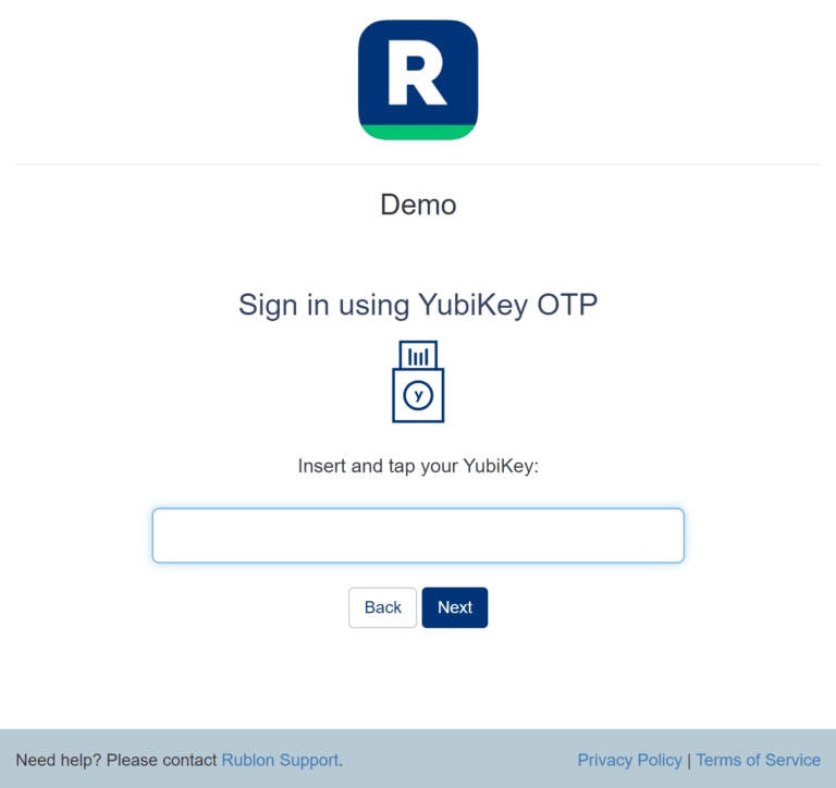 Introducing YubiKey OTP Authentication Method - Rublon