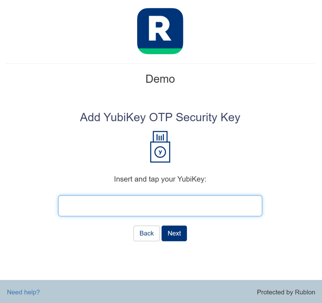 How to add a YubiKey OTP Security Key? - Rublon User Guide