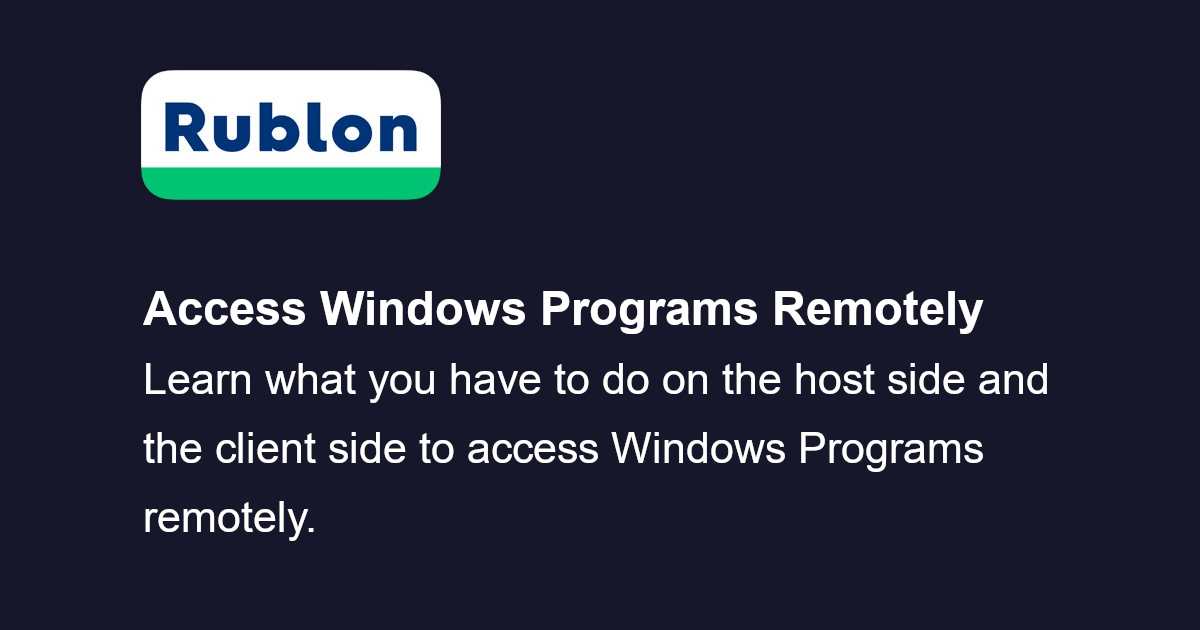 How To Access Windows Programs Remotely Rublon