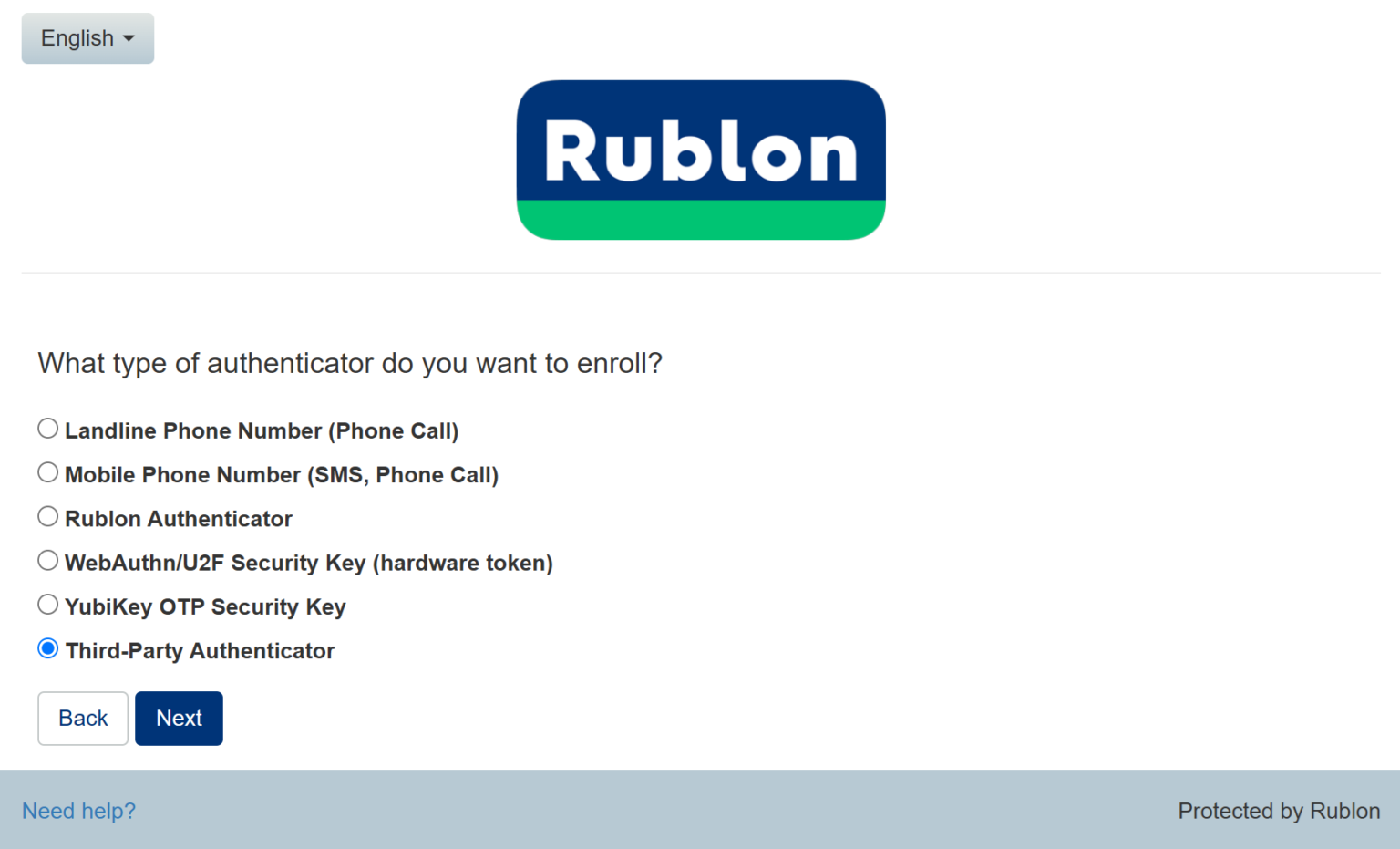 How to enroll a third-party authenticator app? - Rublon