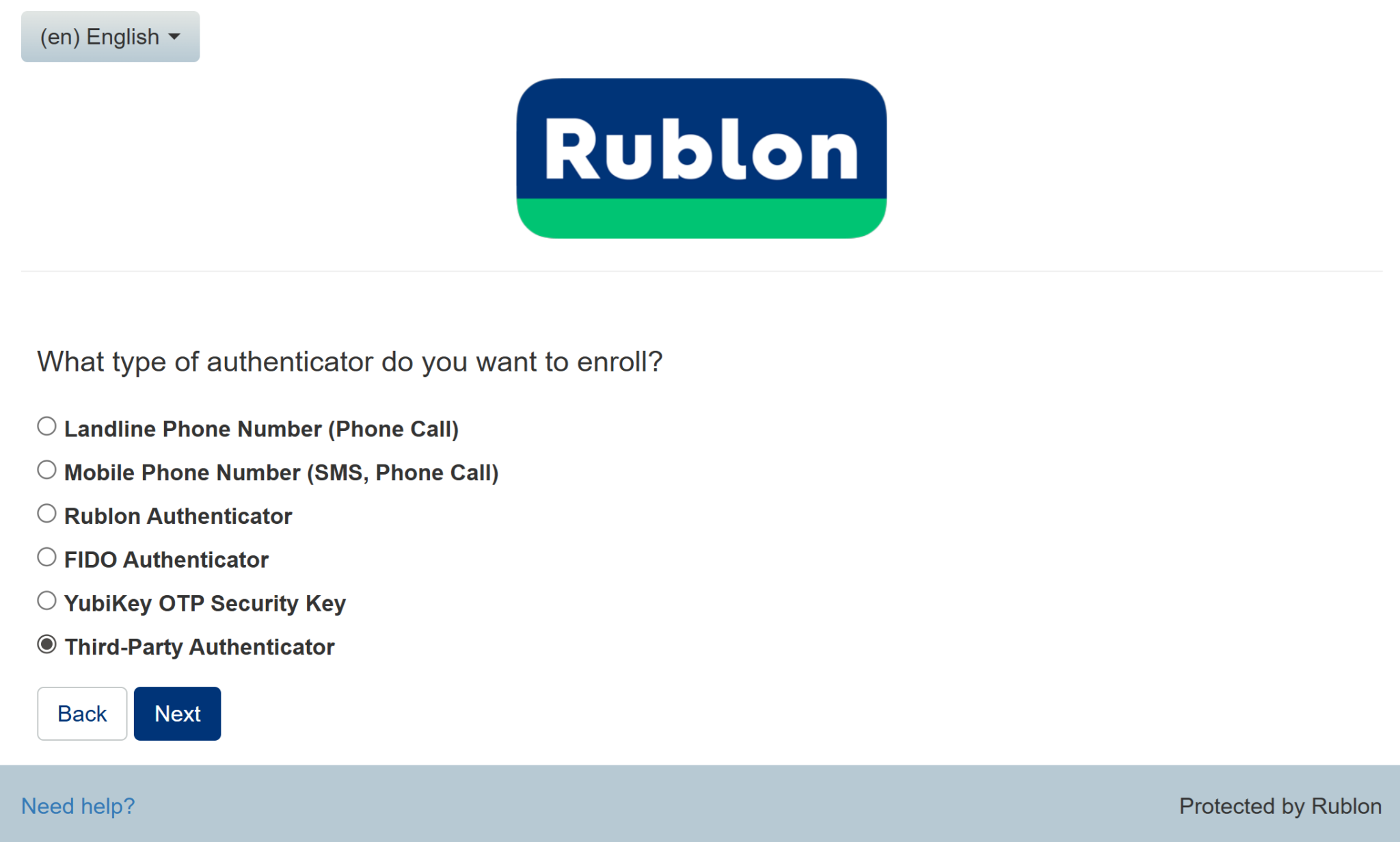How to enroll a third-party authenticator app? - Rublon