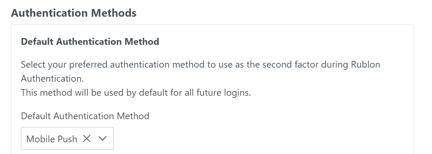 Authentication Methods Policy - Rublon