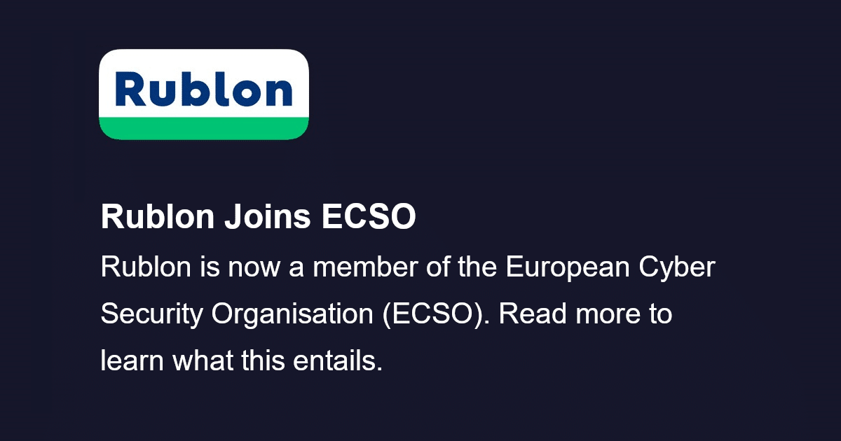 Rublon Joins the European Cyber Security Organisation (ECSO) - Rublon